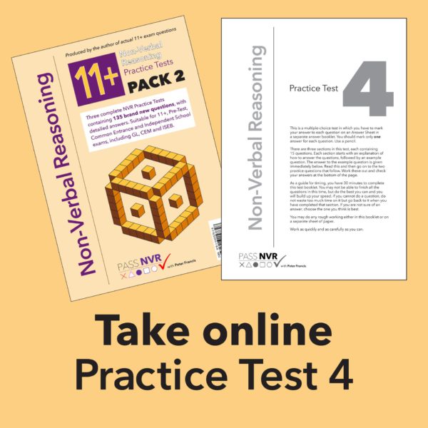 Non-Verbal Reasoning – Pack 2 – Practice Test 4 – PassNVR