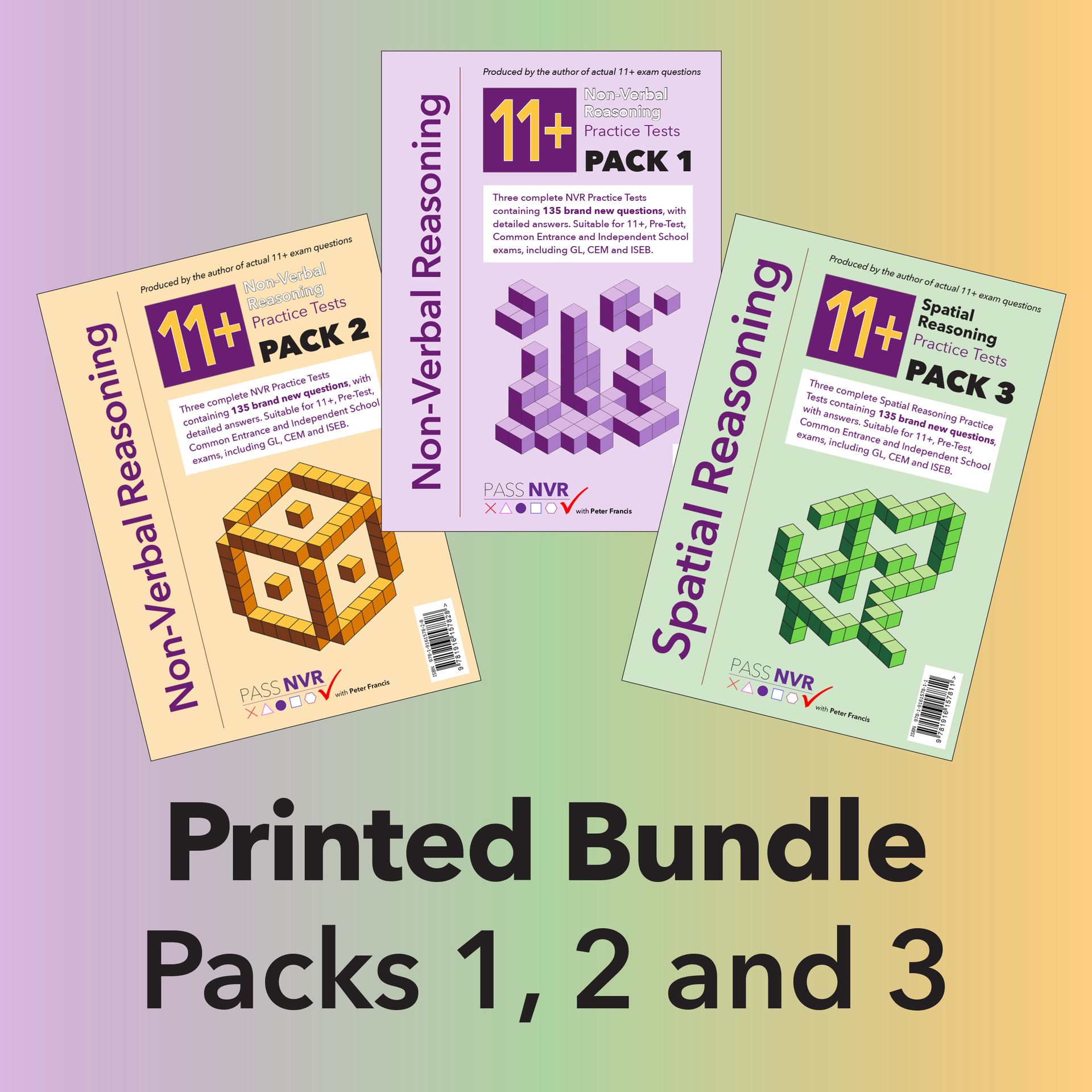 Non-verbal/Spatial Reasoning – Pack 1, 2 & 3 – Printed (Bundle) – PassNVR
