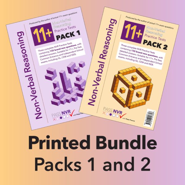 Non-verbal Reasoning – Pack 1 & 2 – Printed (Bundle) – PassNVR
